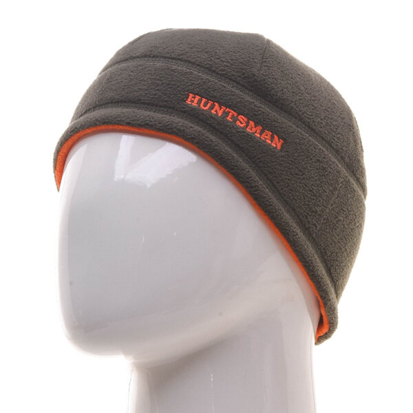Шапка двусторонняя из флиса Huntsman (Хаки/Оранжевый), 56-58