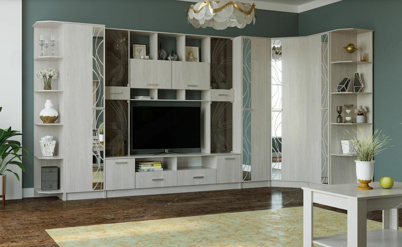 Сабина Гостиная Композиция №2 Ясень Анкор светлый (памир)