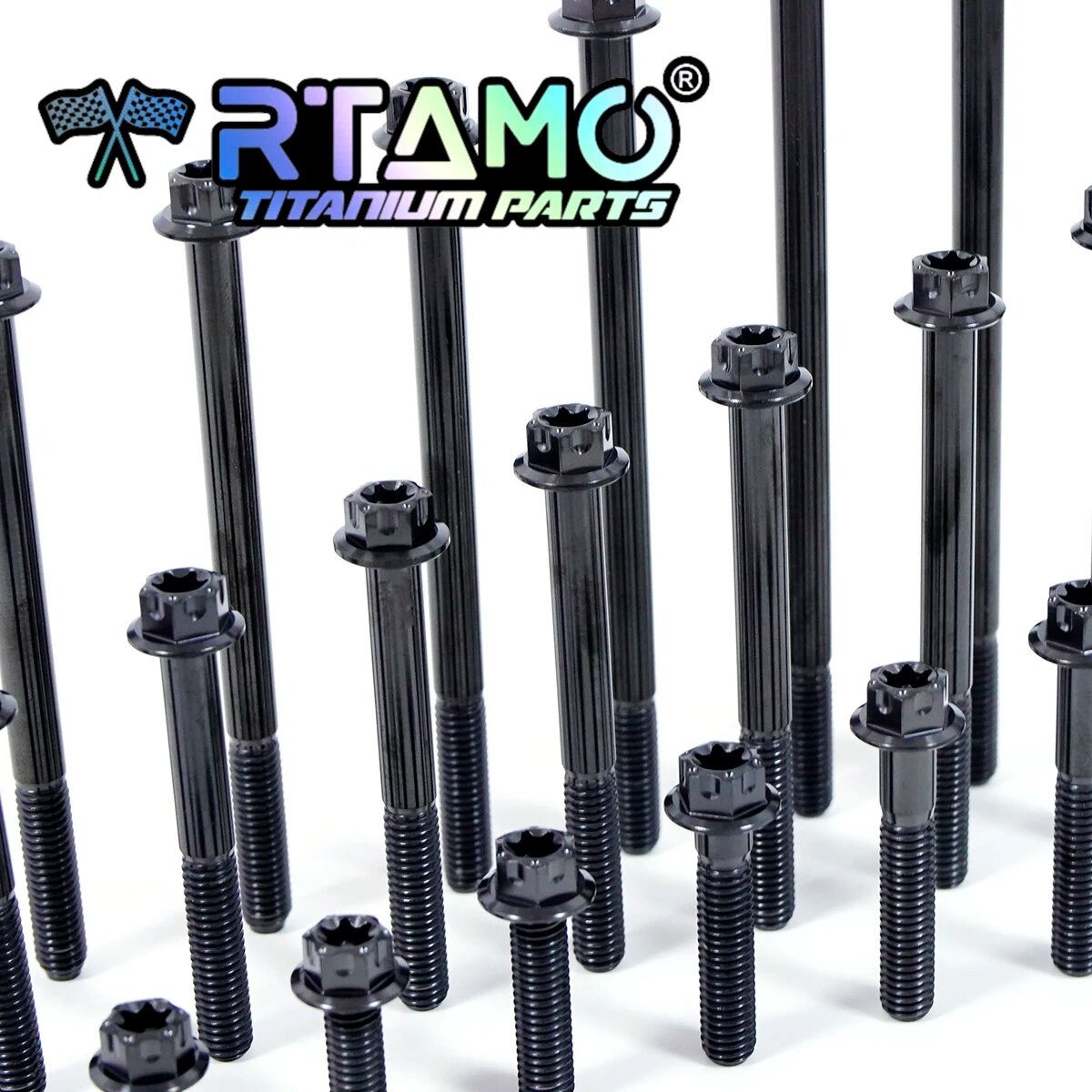 RTAMO Титановые болты Gr5 M6X10-130mm торкс Black (1piece), M6X25 mm