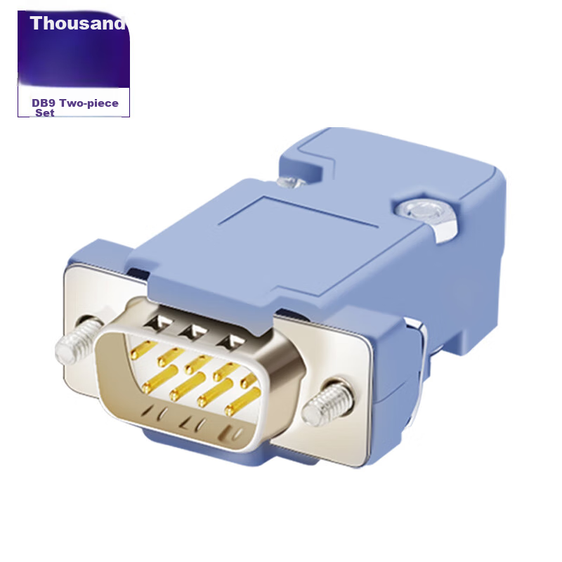SHOCHAN DB9 Soldering Connector, 2-Row Nine-Pin Serial Male Header, RS232 Plug, COM Solder Wire Male Connector with Plastic Shell, SQ-DB006