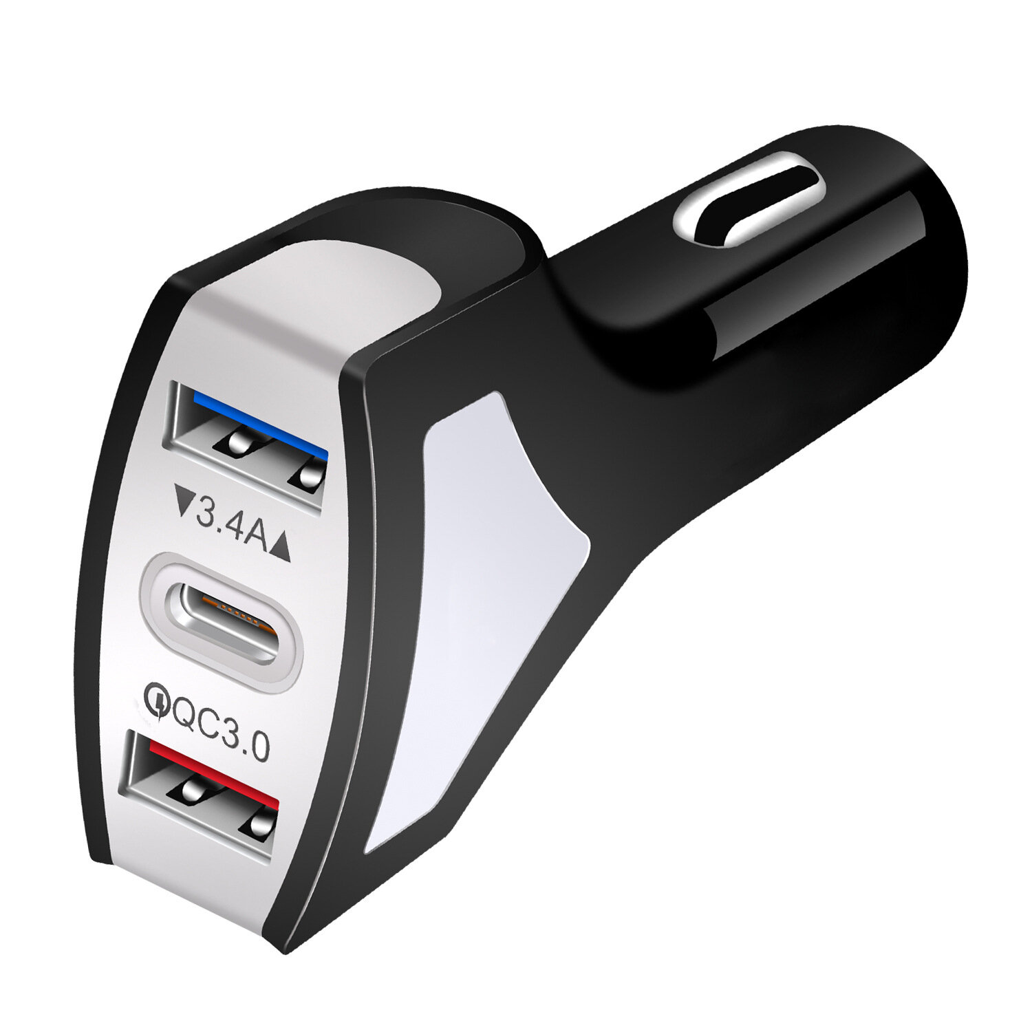 Универсальное автомобильное зарядное устройство MyPads с функцией быстрой зарядки QC 3.0 Fast Charger c двумя портами USB с портом PD/ Type-C для у.