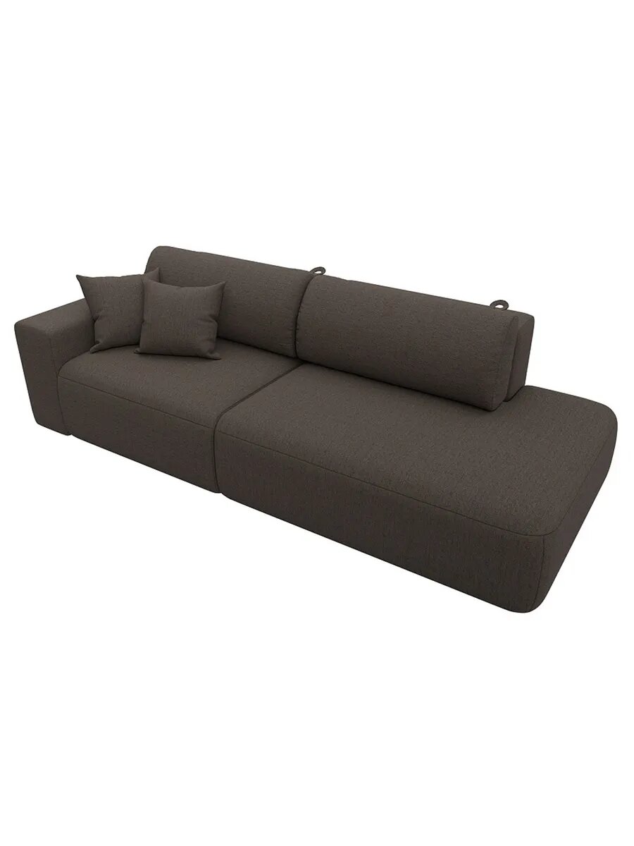 Диван прямой Столица со спальным местом 194х160 см, пружинный матрас, ящик для белья, подлокотник слева, рогожка