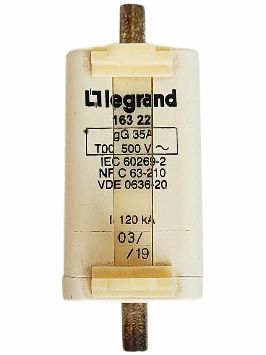 Предохранитель плавкий типа gG/gL размер 00 35А с индикатором, Legrand 16322