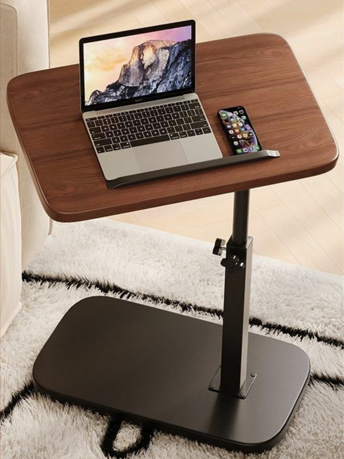 Диванный столик, может подниматься и опускаться, подвижная и складная, подходит для гостиной, спальни, дивана, поворачивается на 360 , регулируется по высоте 40-80 см, массив дерева