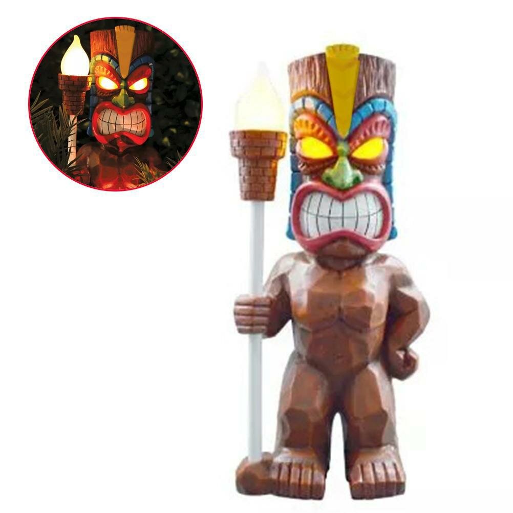Светодиодный светильник Tiki на солнечной энергии, солнечная фигурка тотема, украшения, светодиодный садовый светильник, украшения, поделки для крыльца, лужайки, тропы