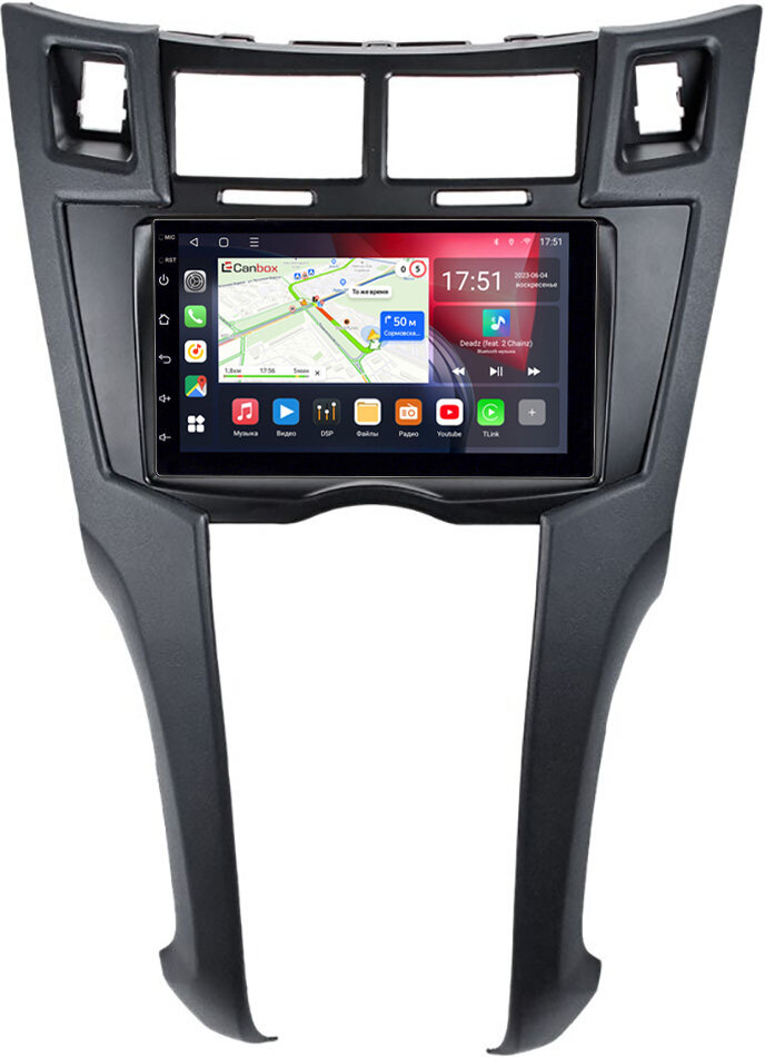 Штатная магнитола Toyota Vitz 2 (XP90), Yaris 2 2005-2012 Canbox L-Line 4476-RP-11-401-438 Android 10 (4G-SIM, 3/32, TS18, DSP, QLed)