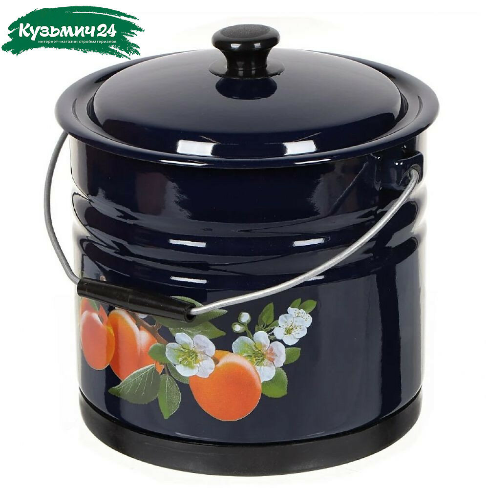 Ведро эмалированное Керчь 41315-223/6-У2 с крышкой и поддоном, 10 л