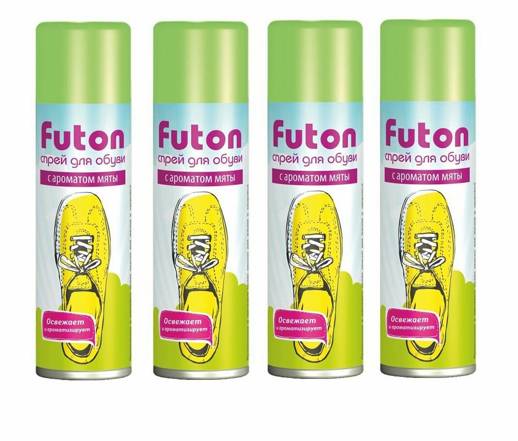 Дезодорант для обуви FUTON, с ароматом мяты, 153 мл, 4шт