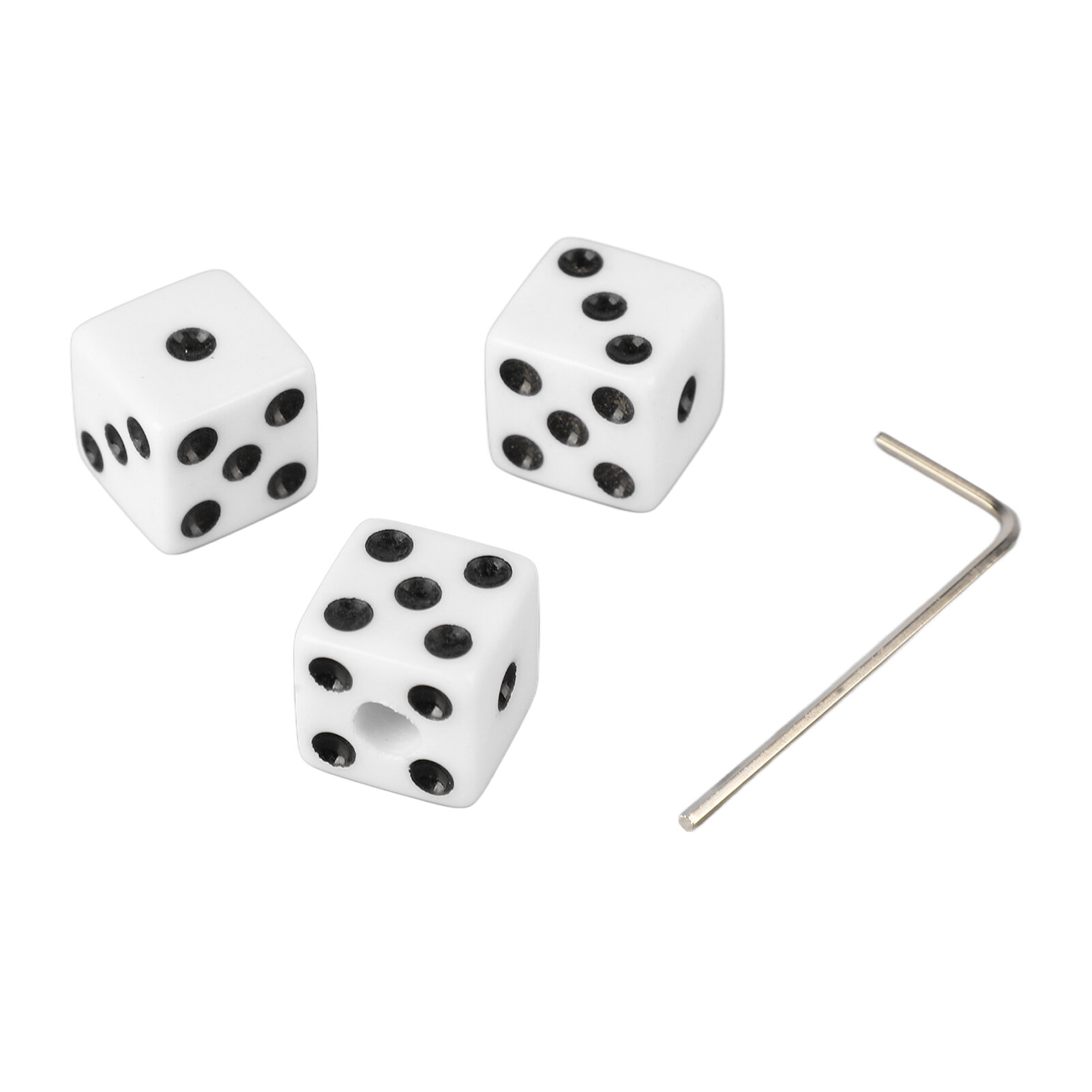 3PCS Guitar Volume Control Knobs Dice Shape Speed with Wrench Plastic Musical Parts White