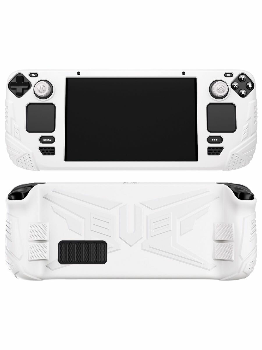 PlayVital Armor Силиконовый чехол для Steam Deck LCD с накладками, Белый