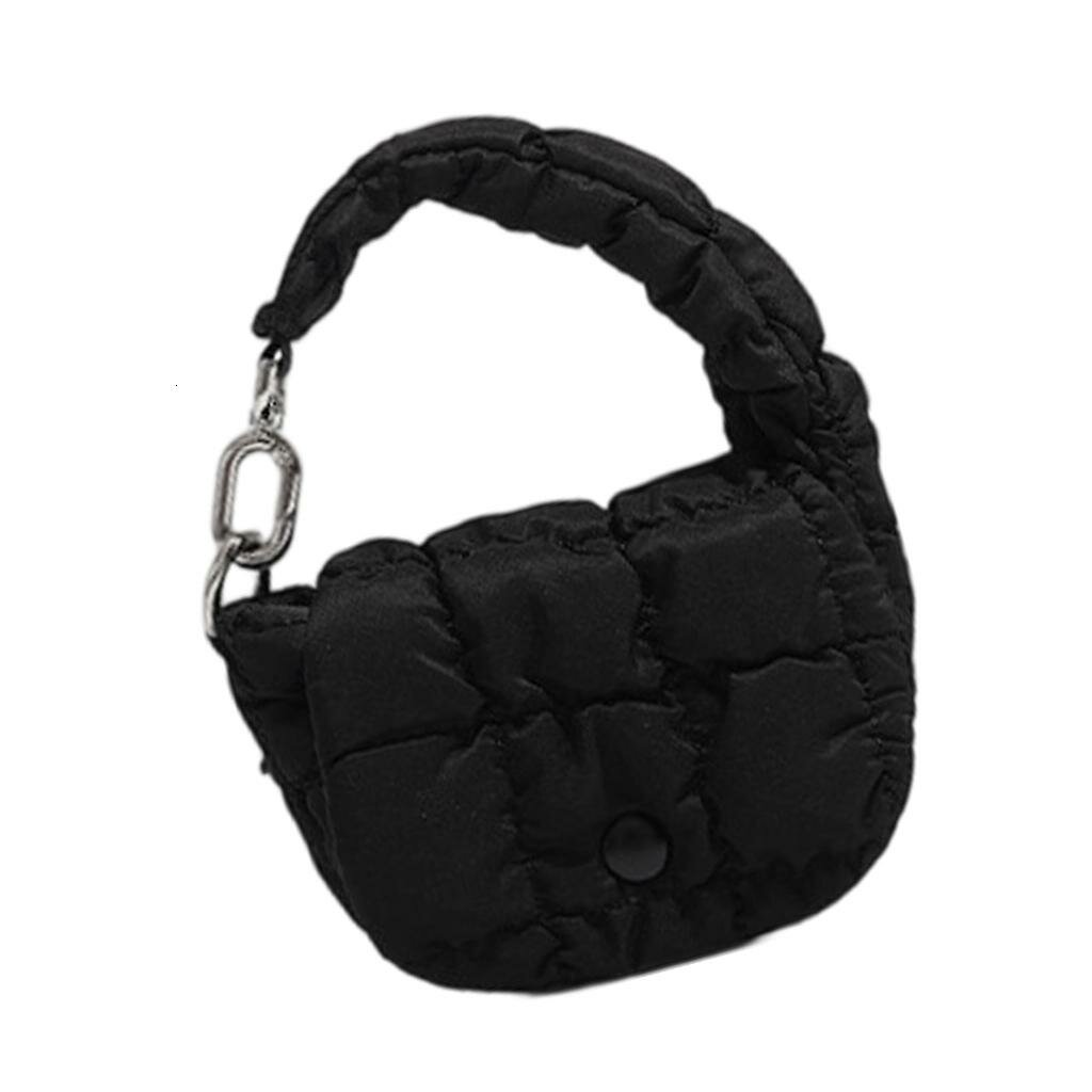 Корейская плиссированная сумка cloud bag -универсальная мини-сумочка-черный