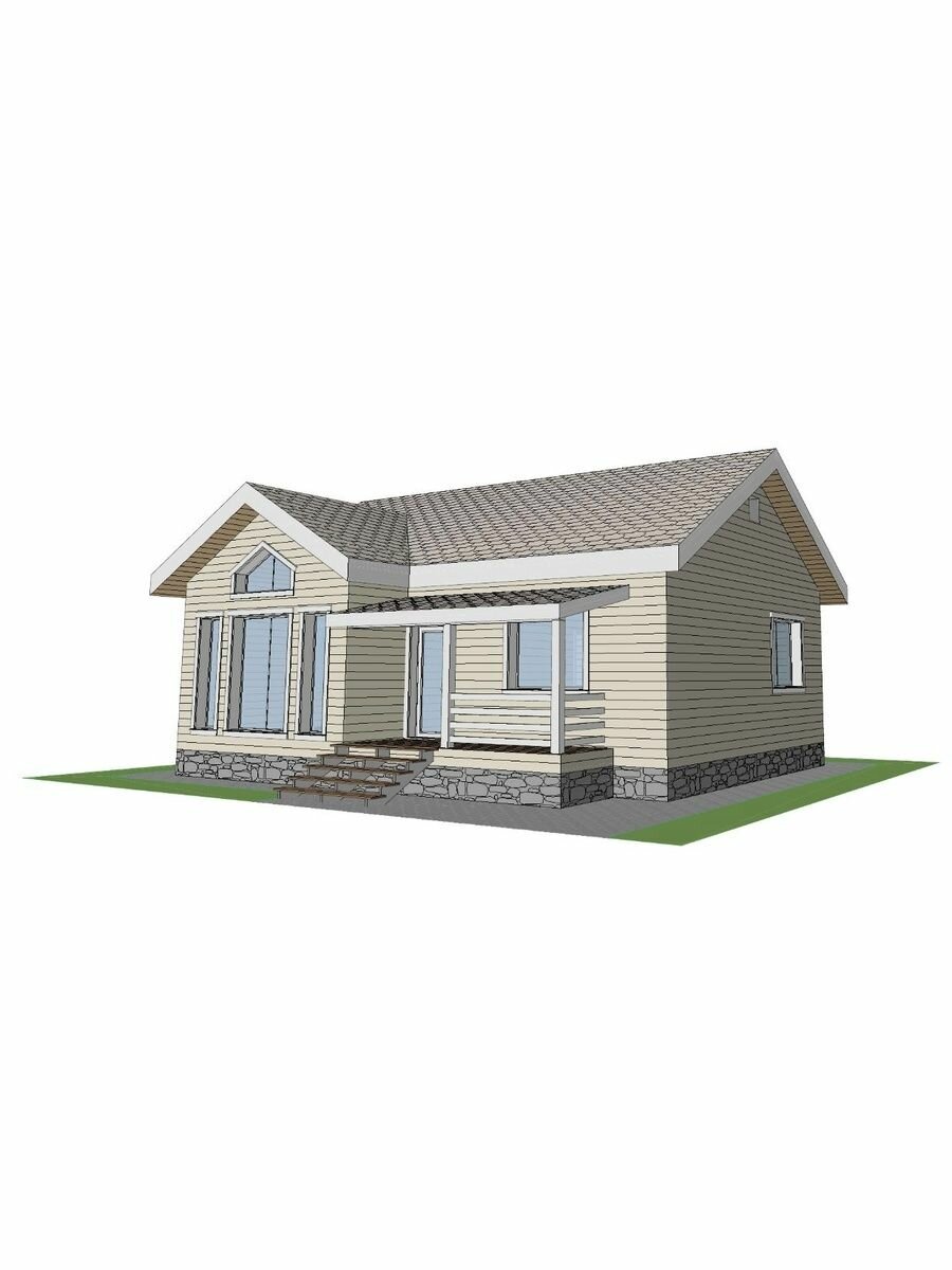 Проект дома ИЖК 84м2 1 этаж, каркасный, формат QR-код от Domsipstroy