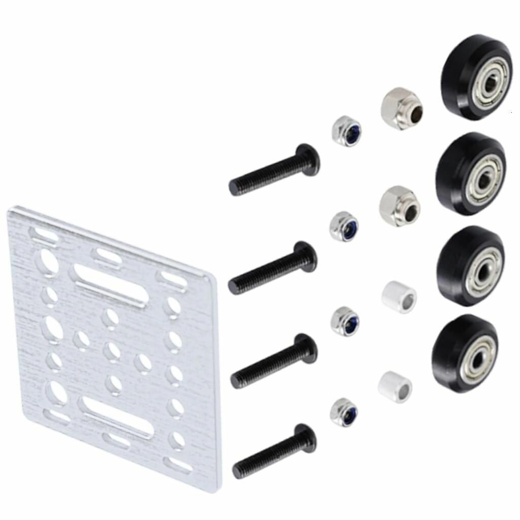 V-образная гусеничная система с пластиной портала для алюминиевых профилей 2020V, Серебро