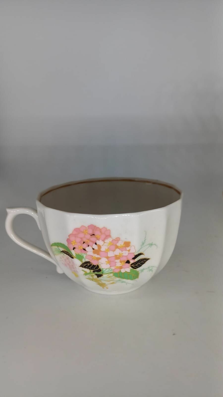 Винтажная советская чашка, с рисунком. Дмитровский фарфоровый завод, СССР