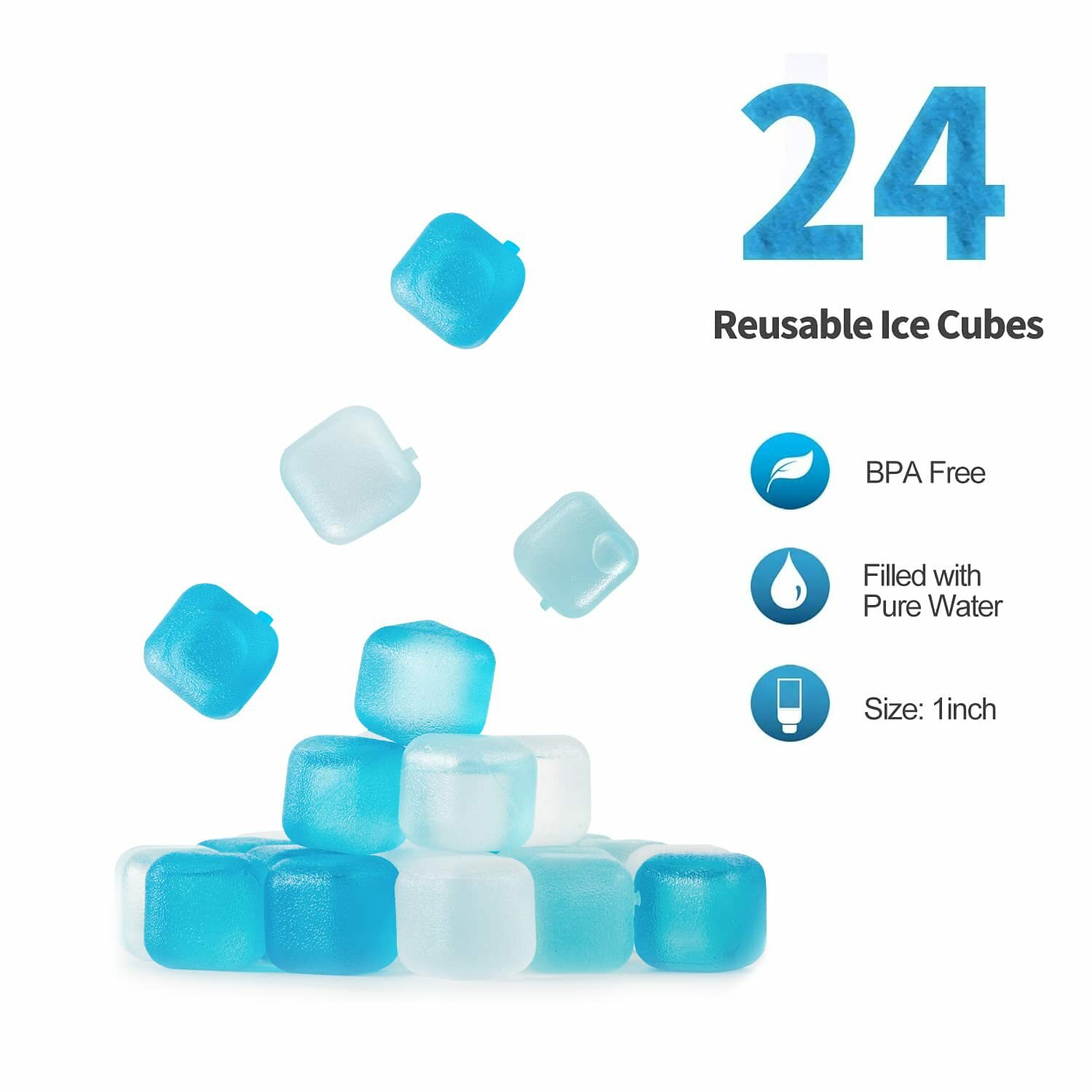 Прямые продажи с завода: 24 многоразовых пластиковых кубиков льда, летние кубики льда, различные формы, для баров и вечеринок