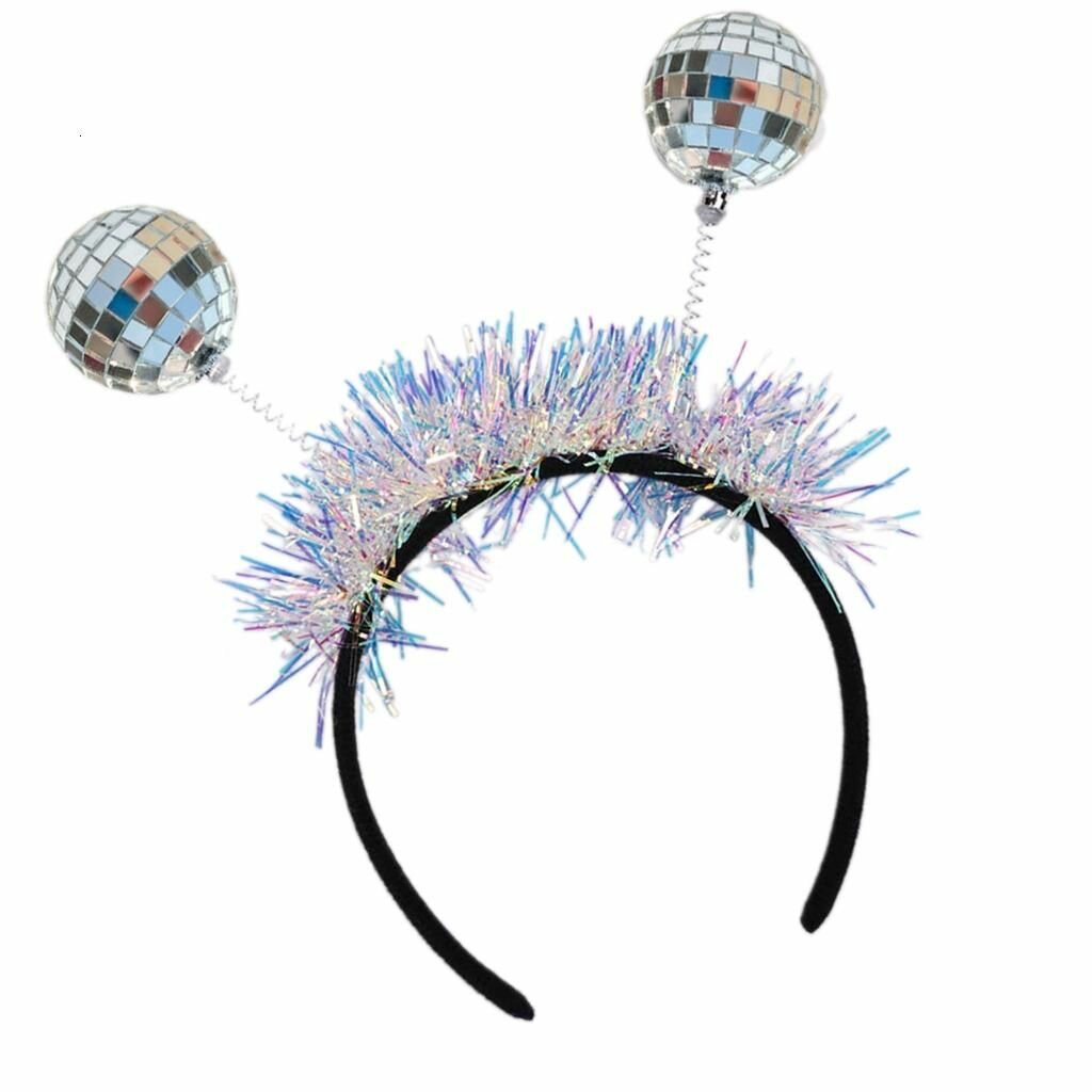 Блестящий диско-ободок для укладки волос, аксессуар для Хэллоуина, - Зеркальный шар