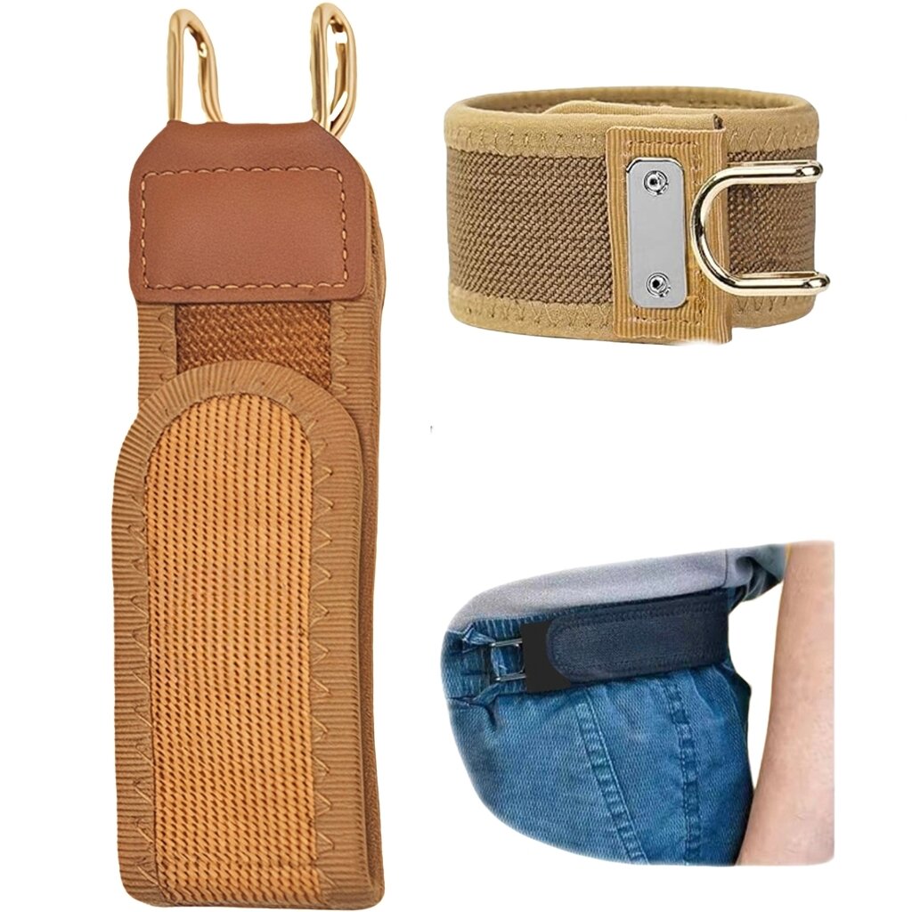 Эластичный пояс с тактическим металлическим крючком-Коричневый-1 упаковка