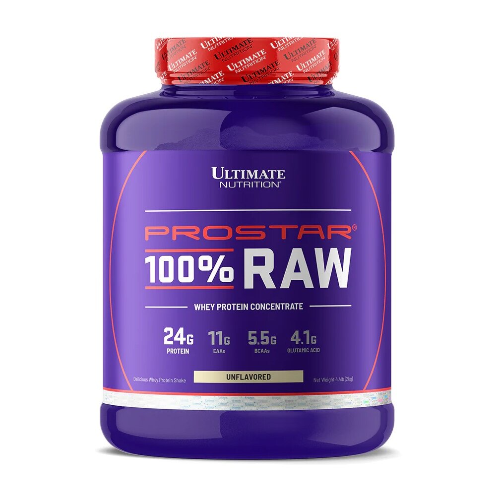 Протеин сывороточный Ultimate Nutrition Prostar 100% Raw, 2000 г, Вкус Unflavored / Без вкусовых добавок