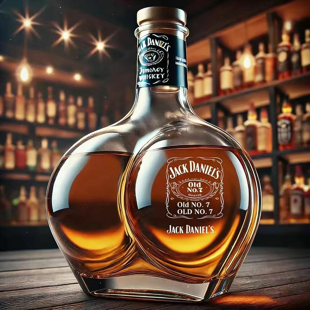 Jack Daniel's Бутылка виски, Забавный стиль, Креативный дизайн винной бутылки, Whiskey Bottle
