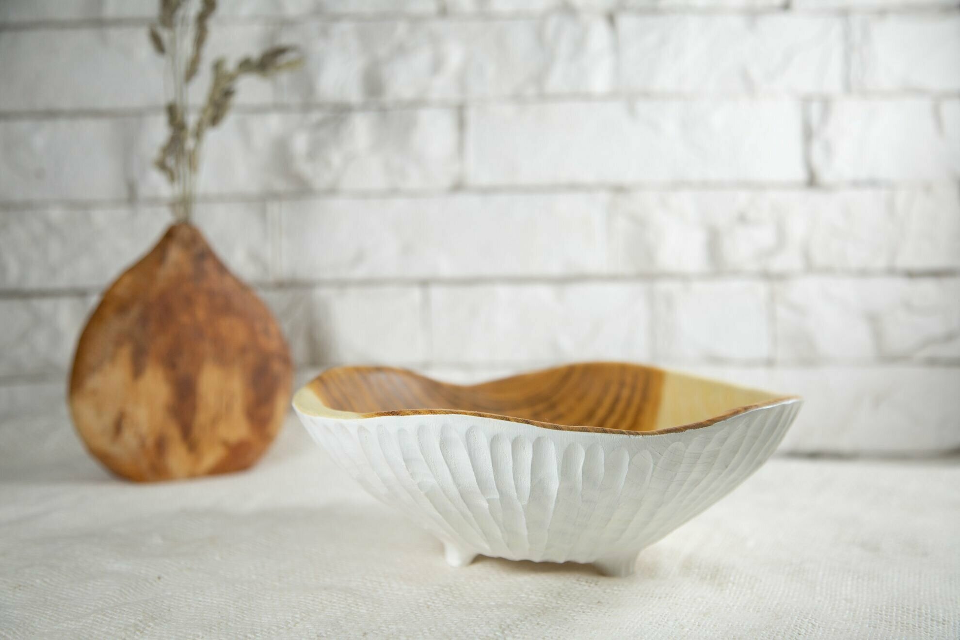 Боул 3KEDA, "Лето", цельное дерево, акриловые краски, диаметр 24 см, высота 8,6 см, 1 шт.