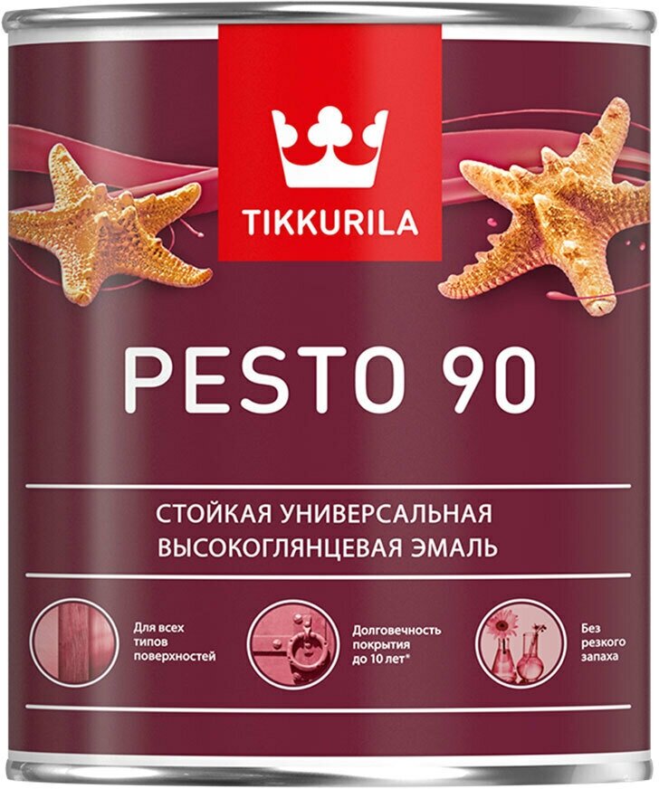 Эмаль алкидная Tikkurila/Tikkivala Pesto 90 база С глянцевая 0,9 л