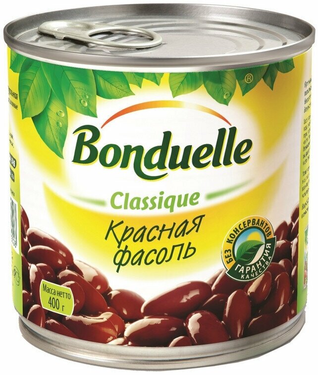 Фасоль Консервация Бондюэль красная, 400г, 955028