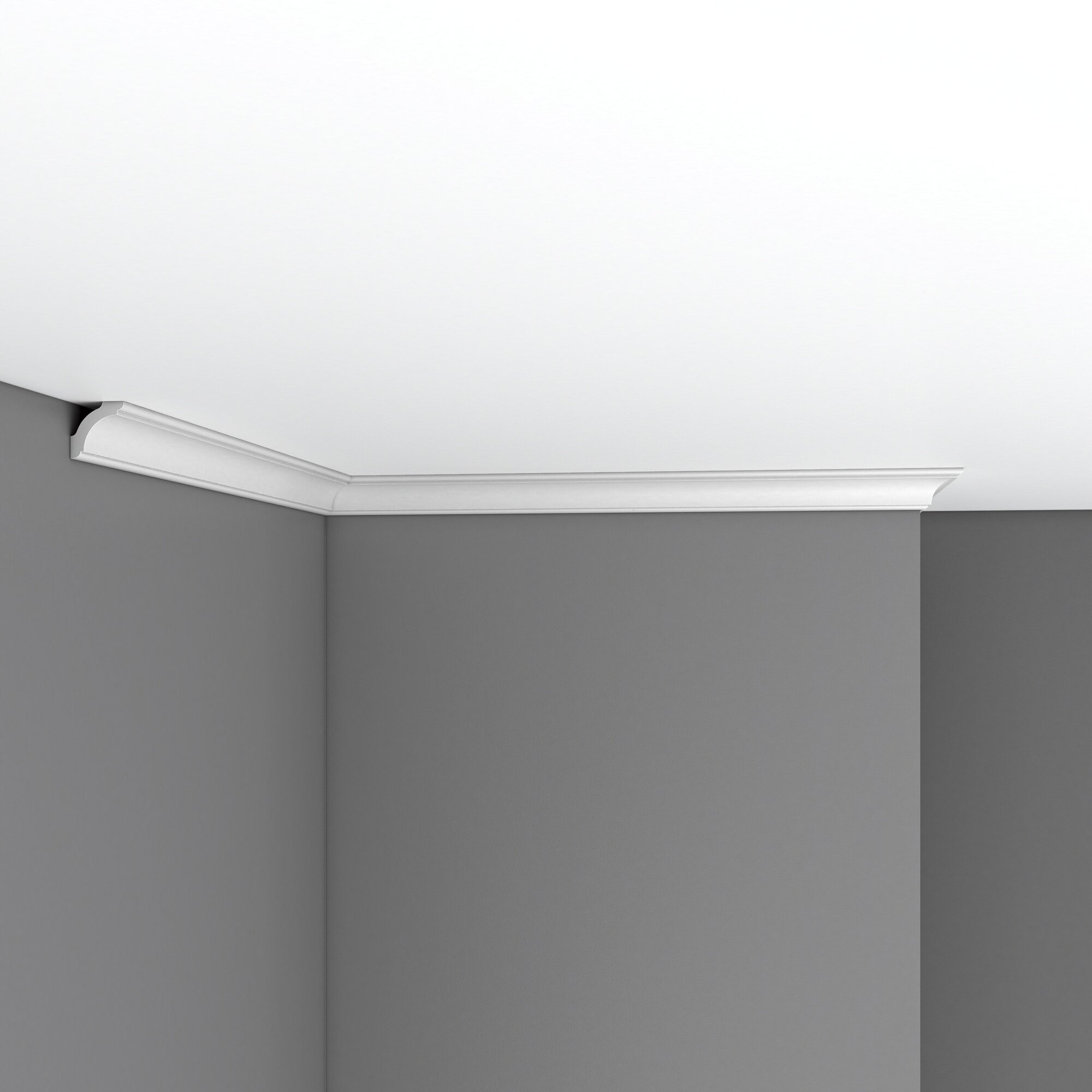 Плинтус потолочный DECOMASTER, 96251F, полиуретан, белый, гибкий, 25х25х240 см