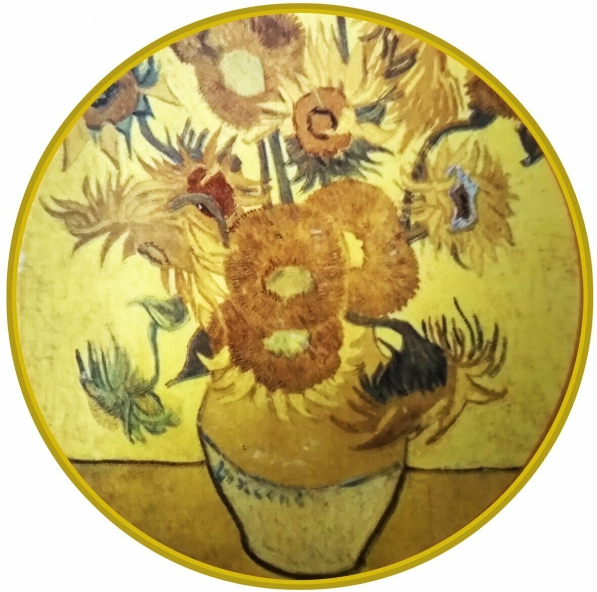 Тарелка коллекционная Импрессионисты. Подсолнухи. Ван Гог, 10 см