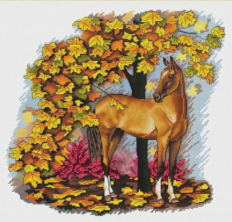 Набор для творчества, вышивка крестиком "Лошадь" (размер 52 см *49 см)
