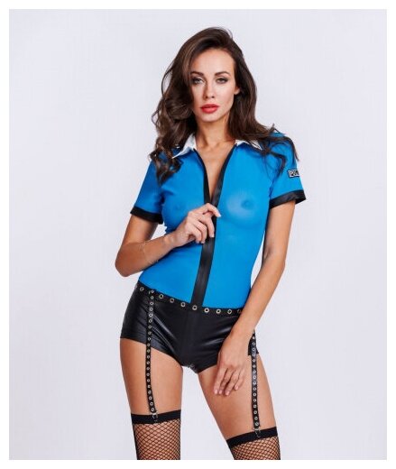 Костюм Полицейского боди на молнии (Premium) (S/M)