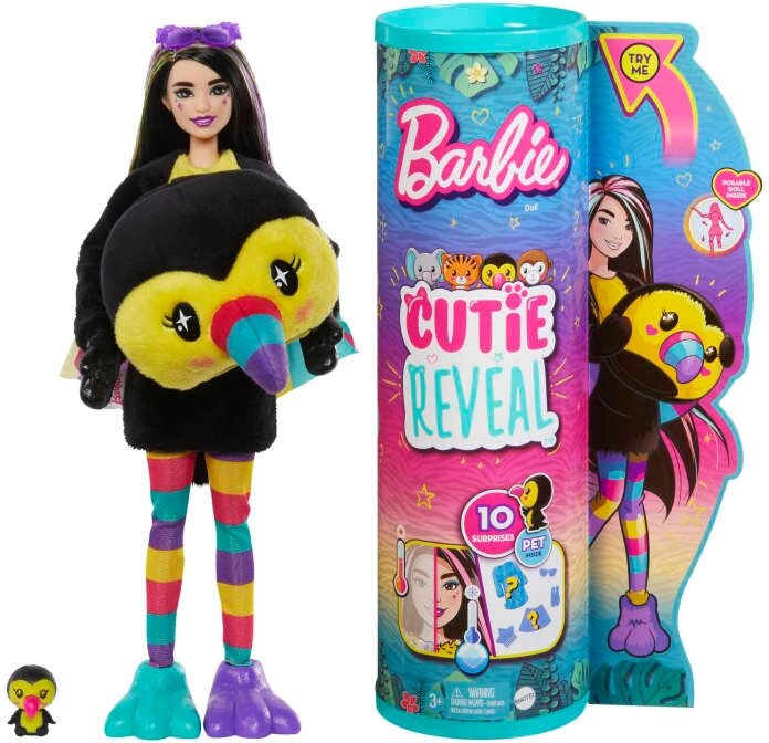 Кукла Барби Barbie Cutie Reveal Милашка с сюрпризами серия Джунгли HKR00