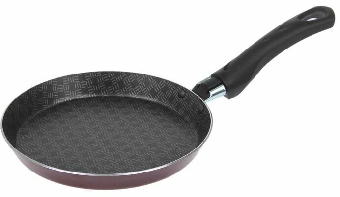 Сковорода блинная Белая калитва "Хозяюшка", d 18 см, антипригарная, бордовая