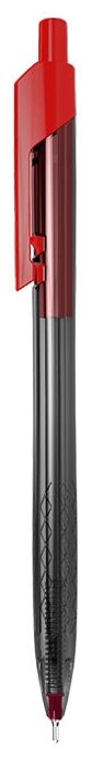 Ручка шариков. автоматическая Deli Arrow EQ01340 прозрачный/красный d=0.7мм красн. черн