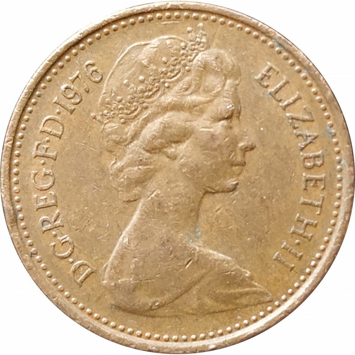 1 новый пенни 1976 Великобритания из оборота