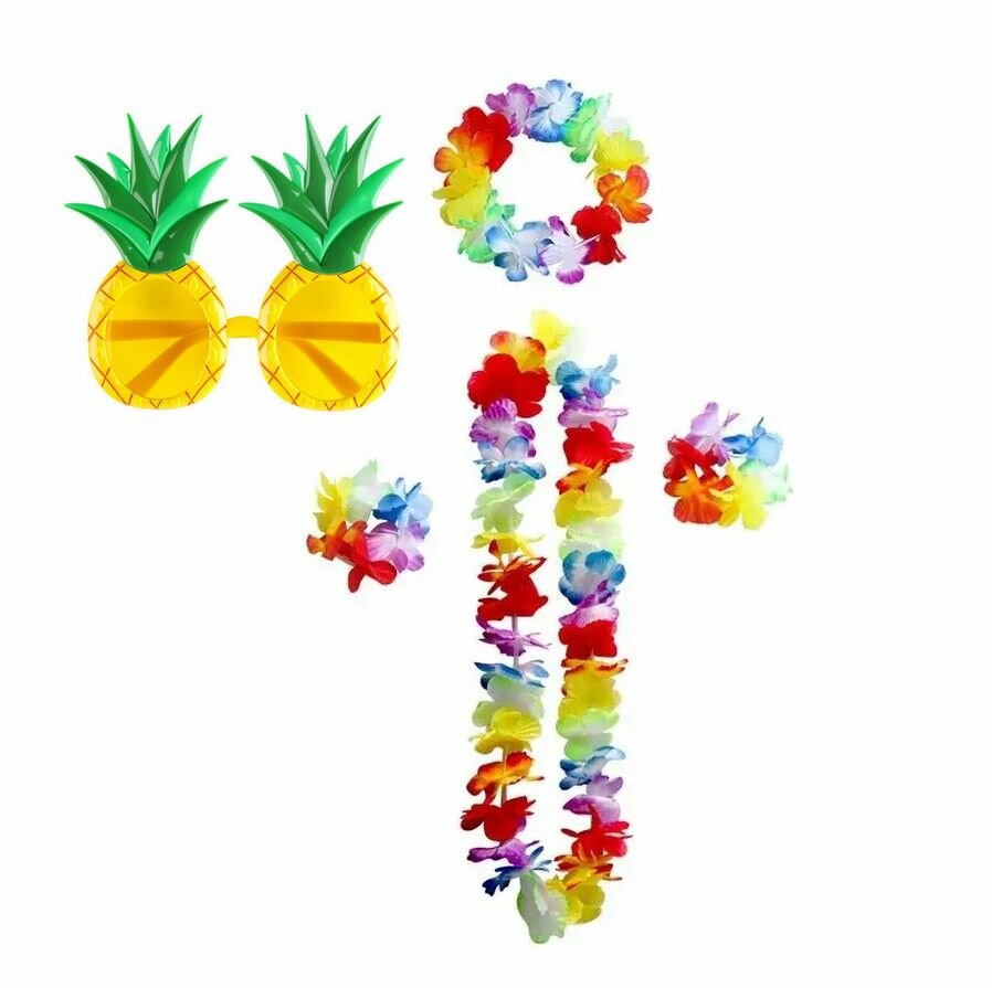 Гавайский набор: Гавайское ожерелье и очки Ананас