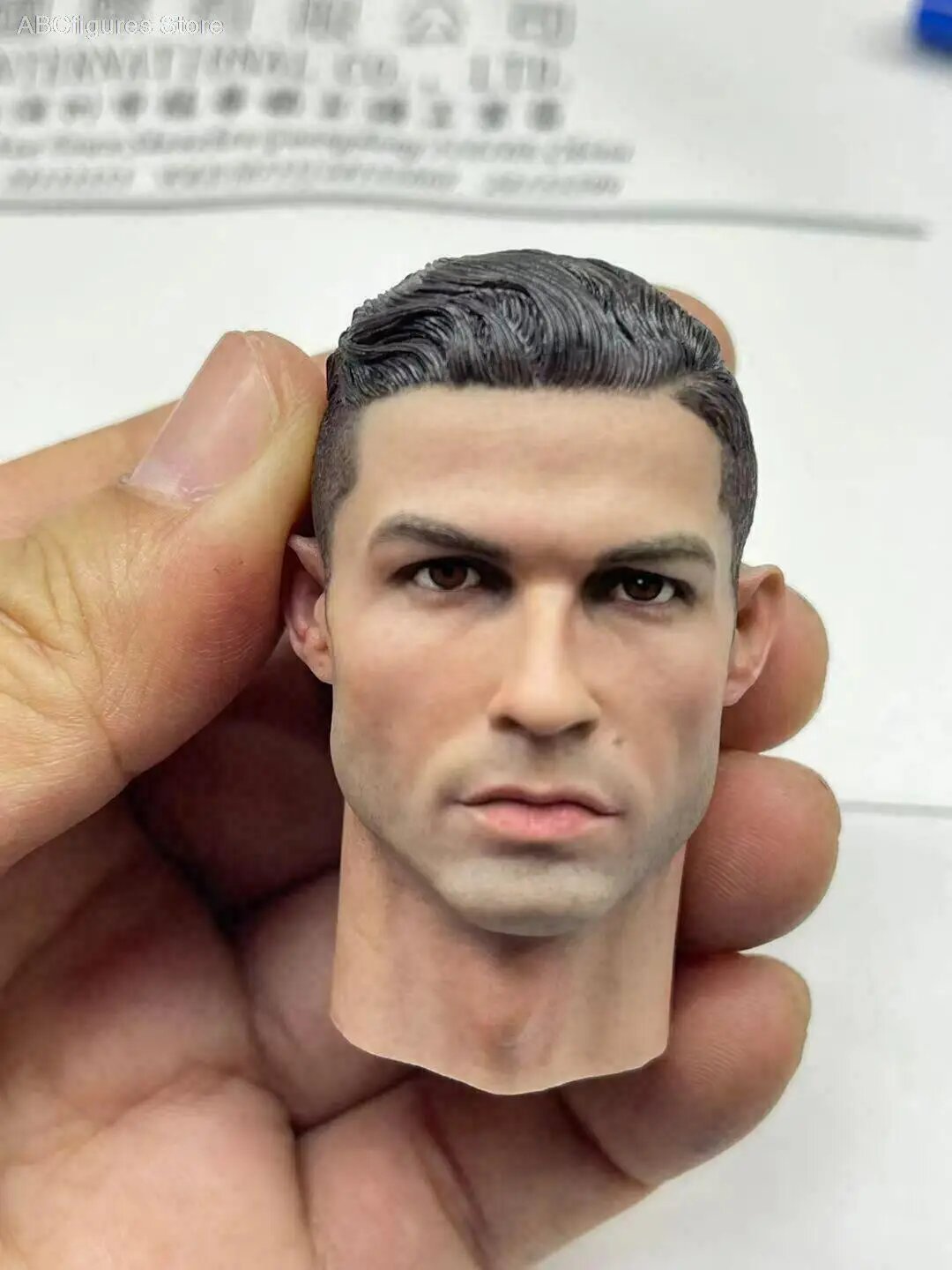 Модель головы Криштиану Роналду Calm/Smile для 12-дюймовой фигуры Серый, Calm