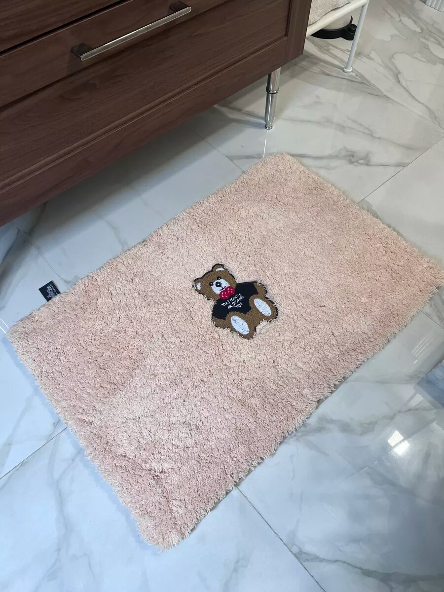 Коврик Natali's Carpets "Мишка", детский, антискользящий, влаговпитывающий для ванной комнаты 50х80 см