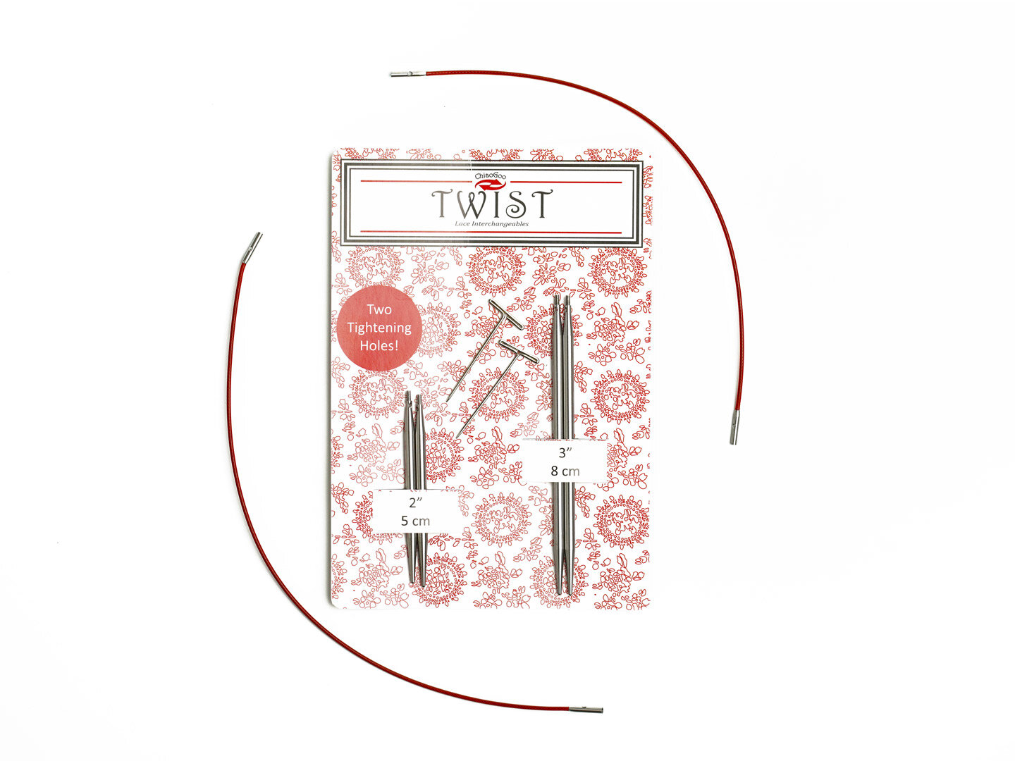 Набор Short Combo Twist ChiaoGoo 5 см и 8 см 2.25 мм. Артикул 7123-1