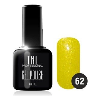 TNL Professional Цветной Гель-лак № 062 - мерцающий желтый (10 мл.)
