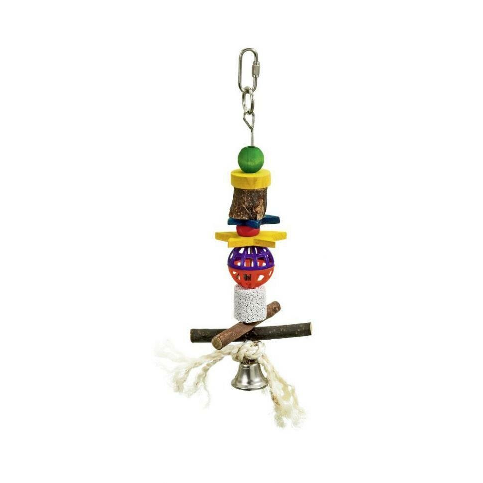 Игрушка для птиц с колокольчиком, 27 см, Flamingo