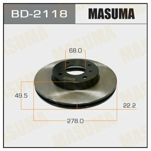 Тормозной диск передний Masuma BD2118 для Nissan Almera II, Primera