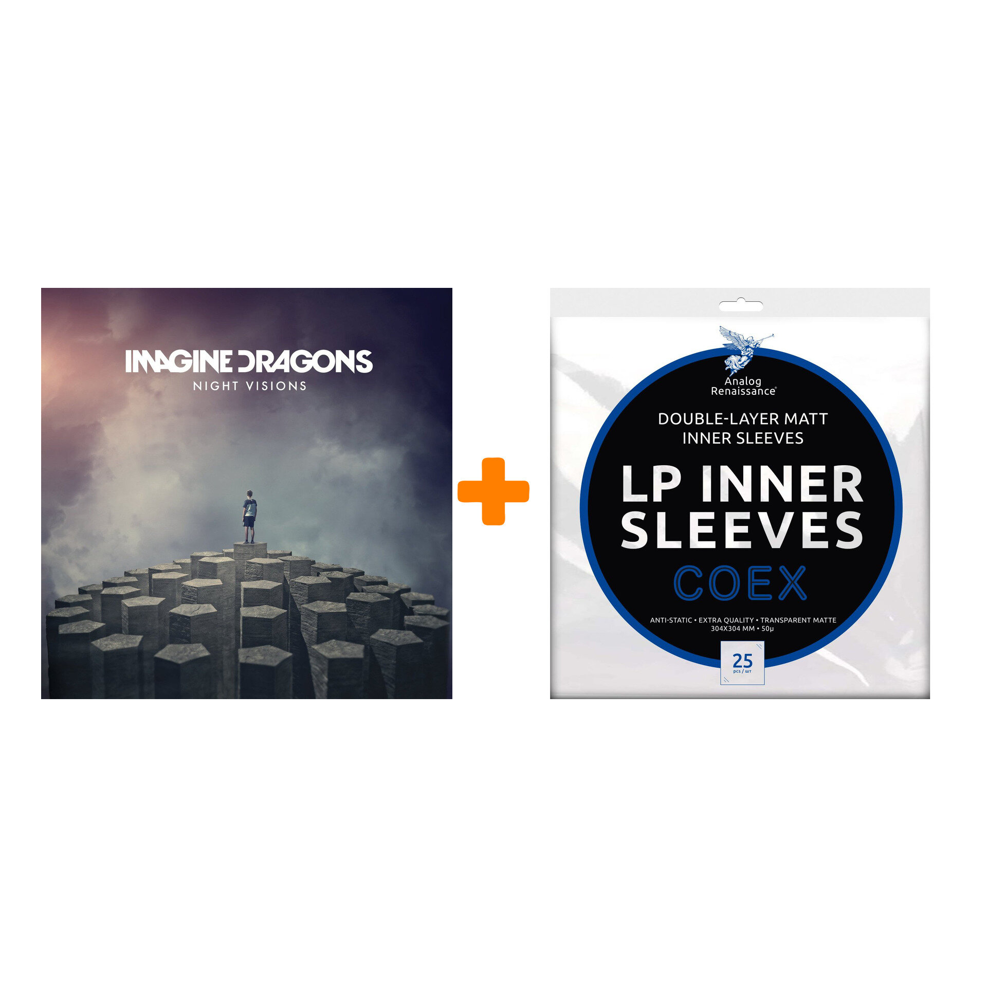 IMAGINE DRAGONS Night Visions LP + Конверты внутренние COEX для грампластинок 12" 25шт Набор