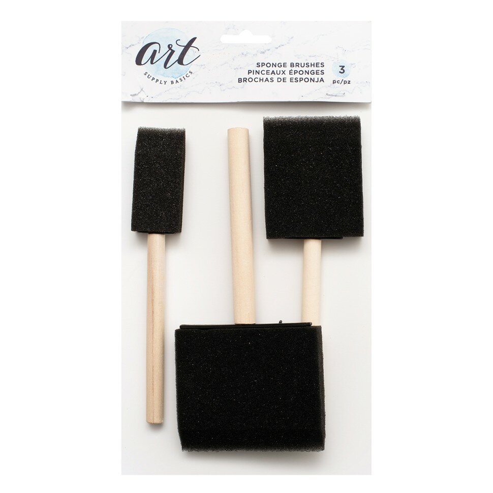 American Crafts 34006054 Набор кистей спонж "Sponge Brush" для рисования, кисти спонж 3 шт