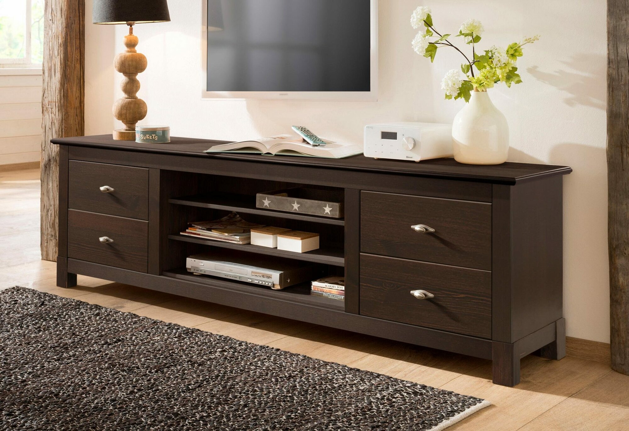 Тумба ТВ ММЦ Гостиная Рауна 200 (колониал) из массива сосны.