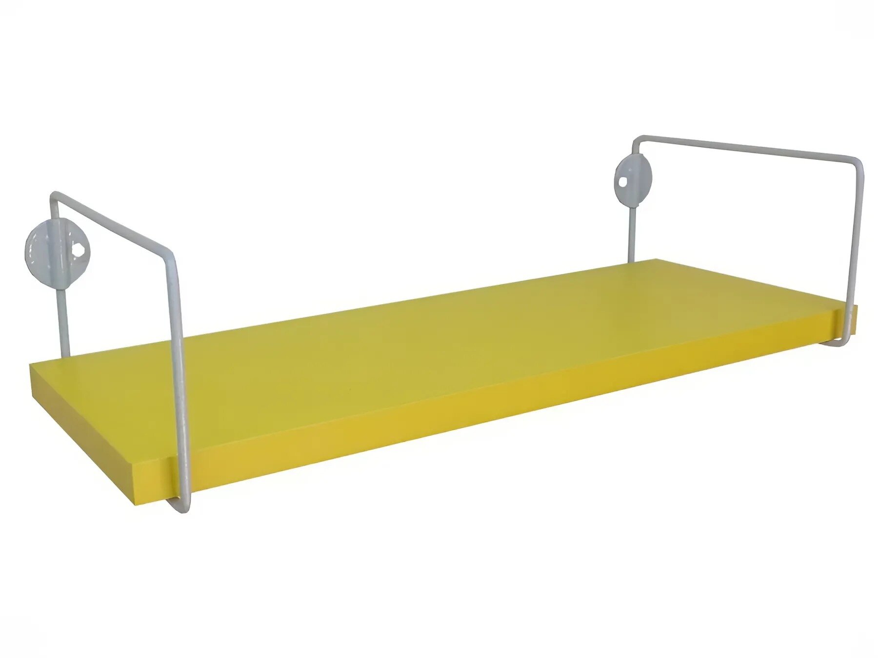 Полка для книг GARROSS "SIBERIA 214329", одна полка 15х40 см, высота 10 см, каркас серый, цвет полок жёлтый