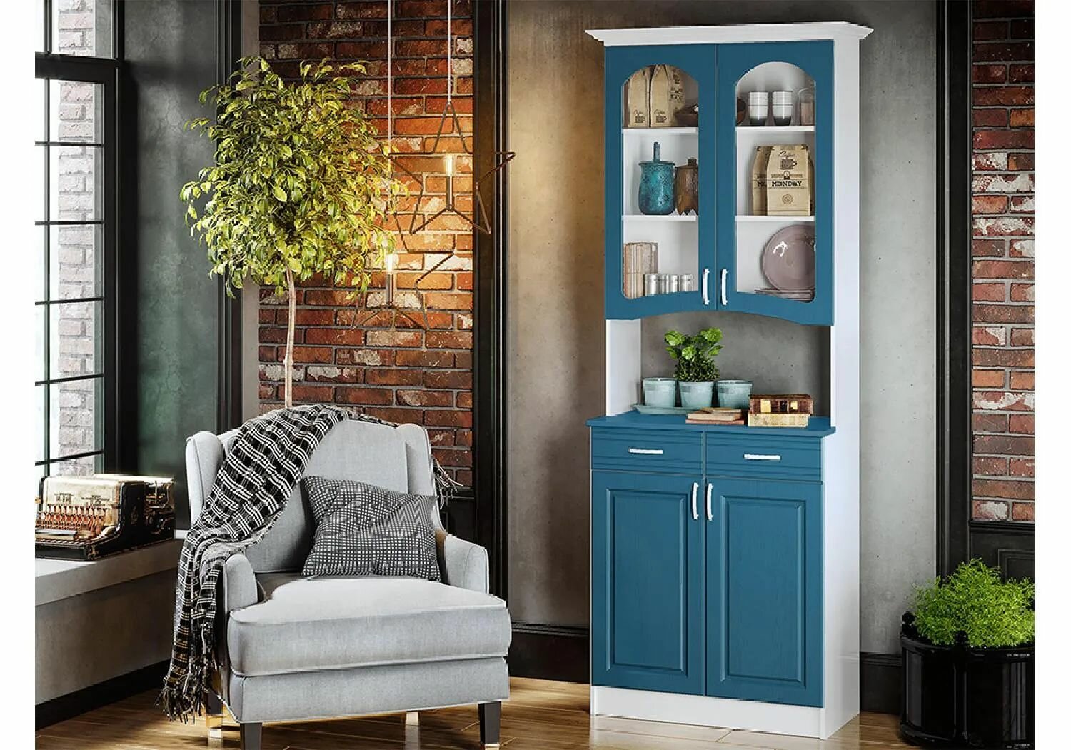 Буфет 2-х створчатый Констанция (Джинс)