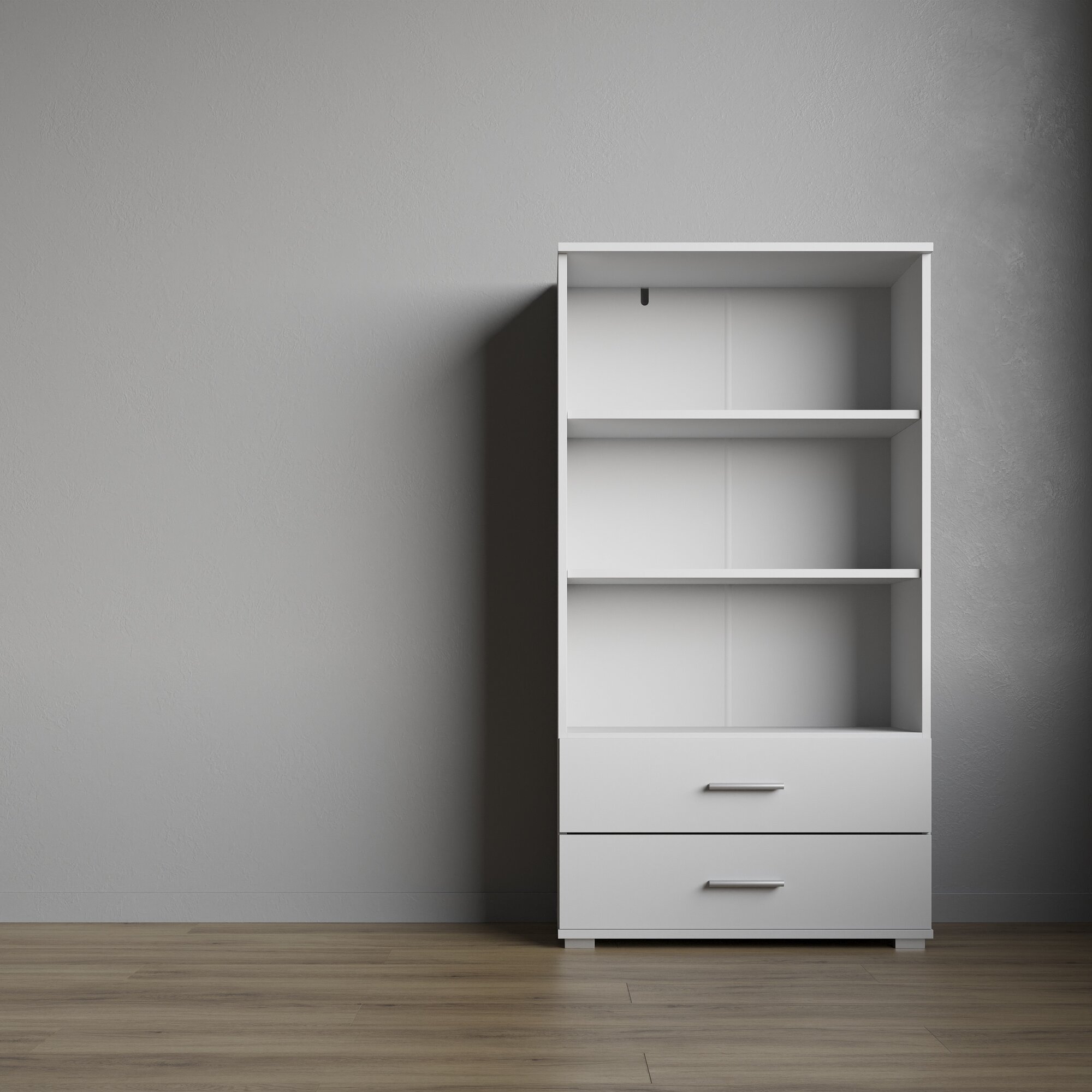 FUN (ФАН) стеллаж СТ-2, 69 х 130 х 34 см, ЛДСП, 2 ящика, Белый