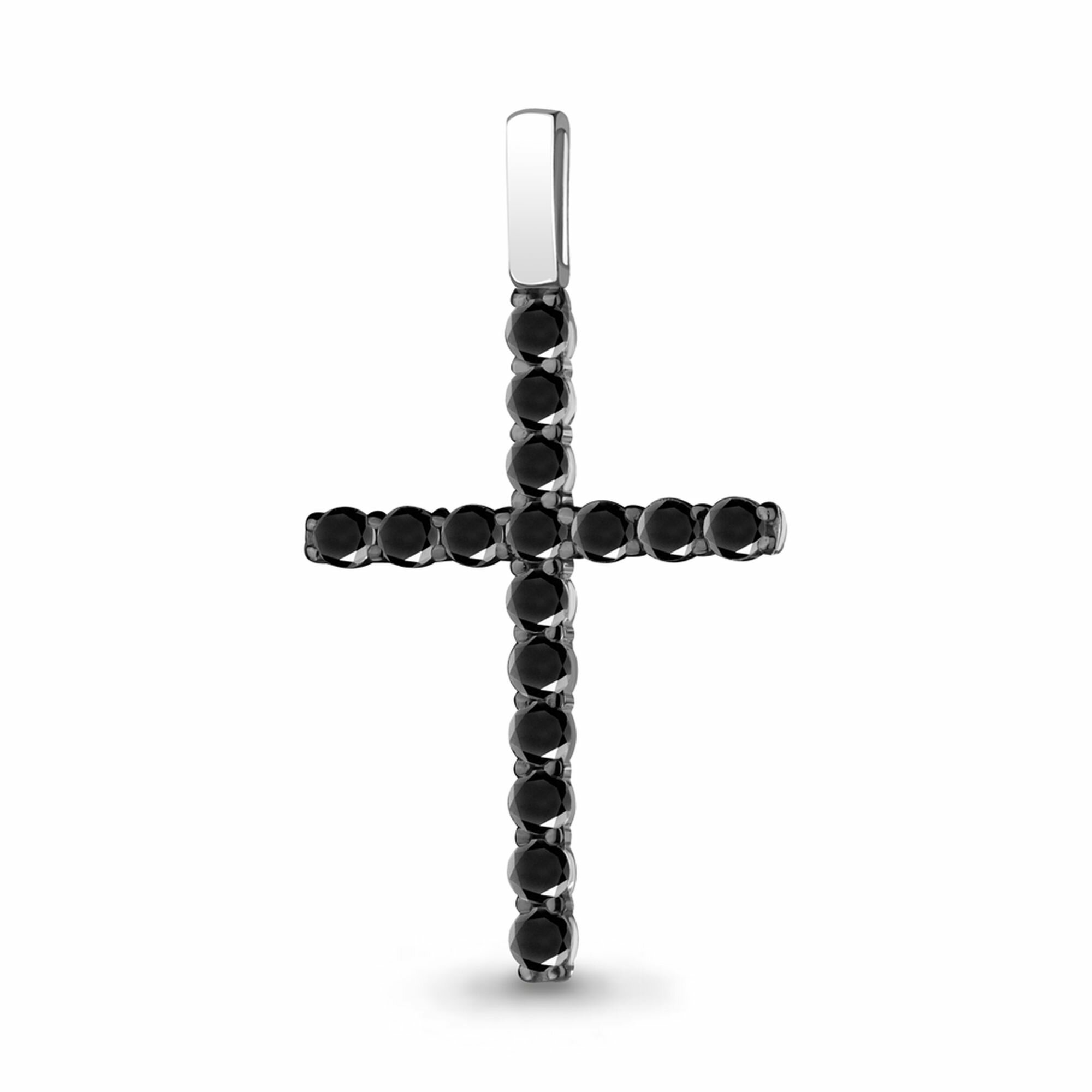 Крестик, белое золото, 585 проба, бриллиант