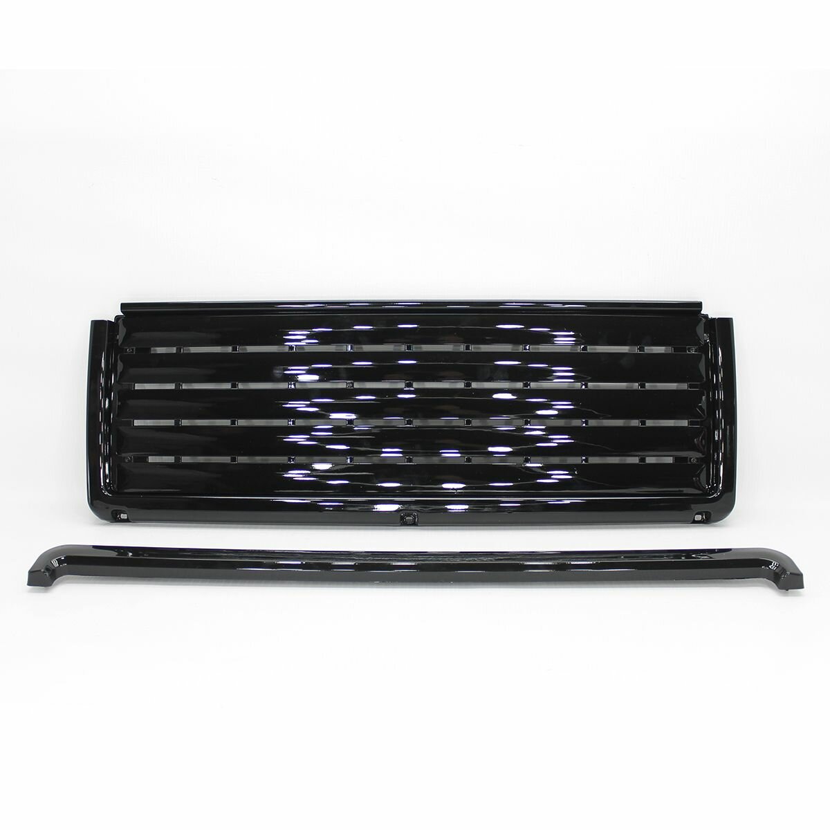 Решетка / облицовка радиатора Lada / ВАЗ 2107 (черный глянец, широкие полоски)