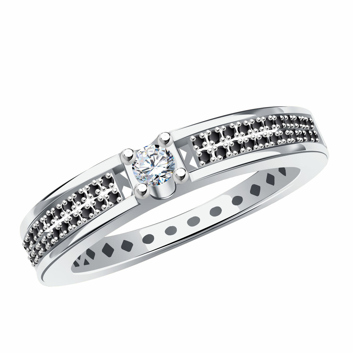 Кольцо, белое золото, 585 проба, фианит